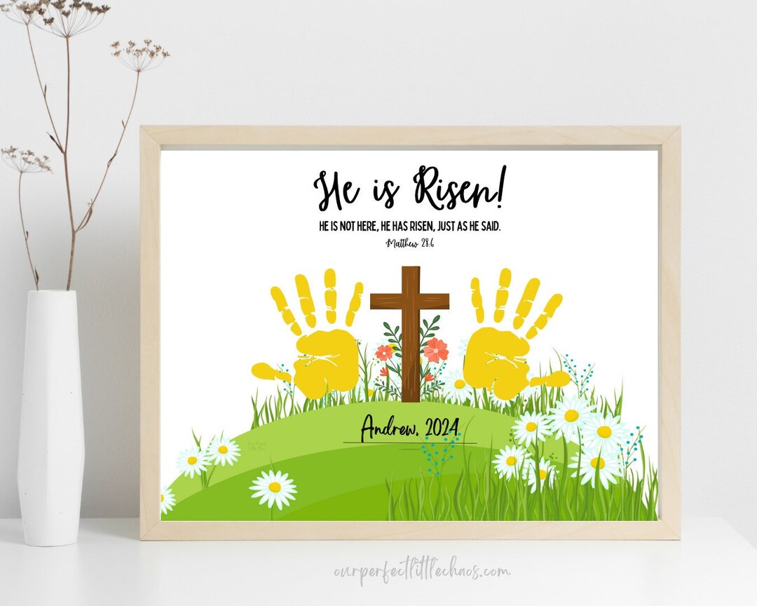 He is Risen Easter Scripture Handprint Craft for Sunday School ...