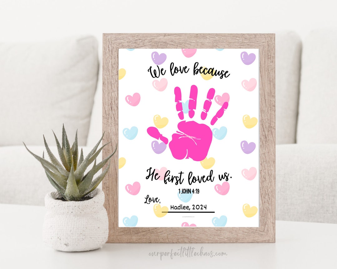 Valentine's Day Scripture Handprint Craft: Christian Homeschool Art ...
