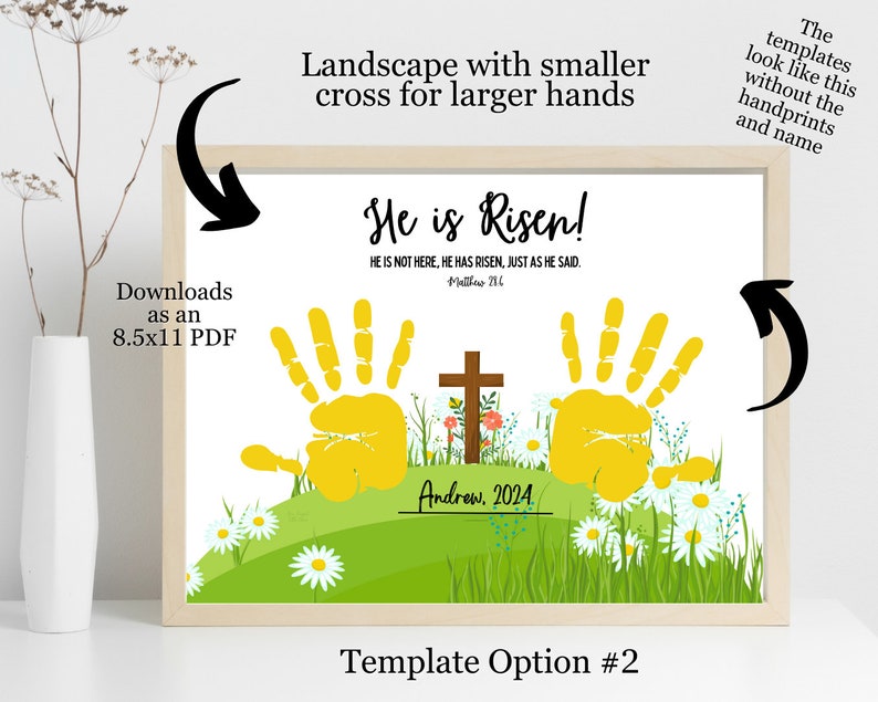 He is Risen Easter Scripture Handprint Craft for Sunday School ...