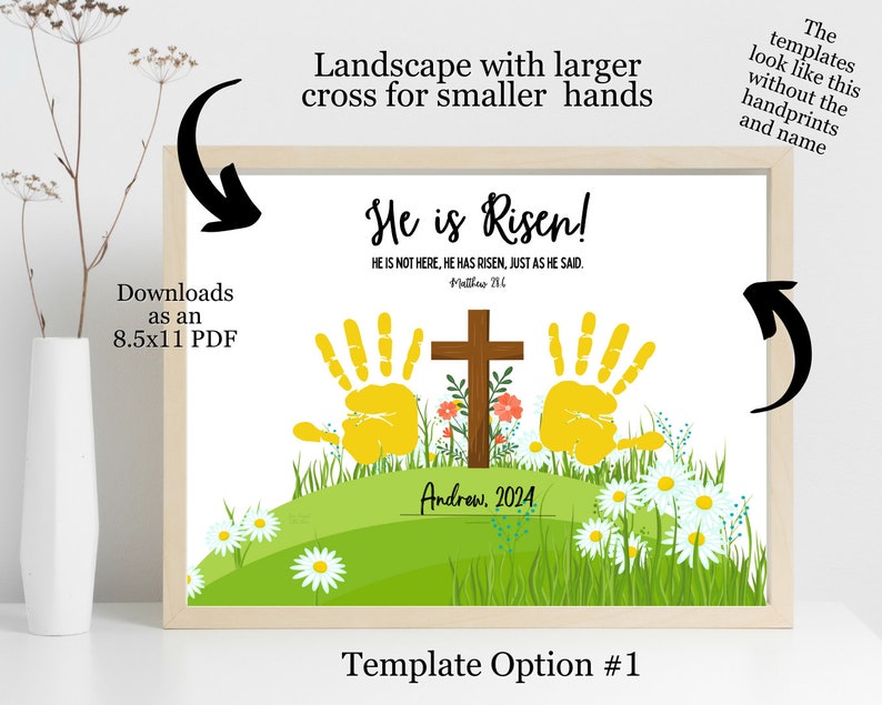 He is Risen Easter Scripture Handprint Craft for Sunday School ...