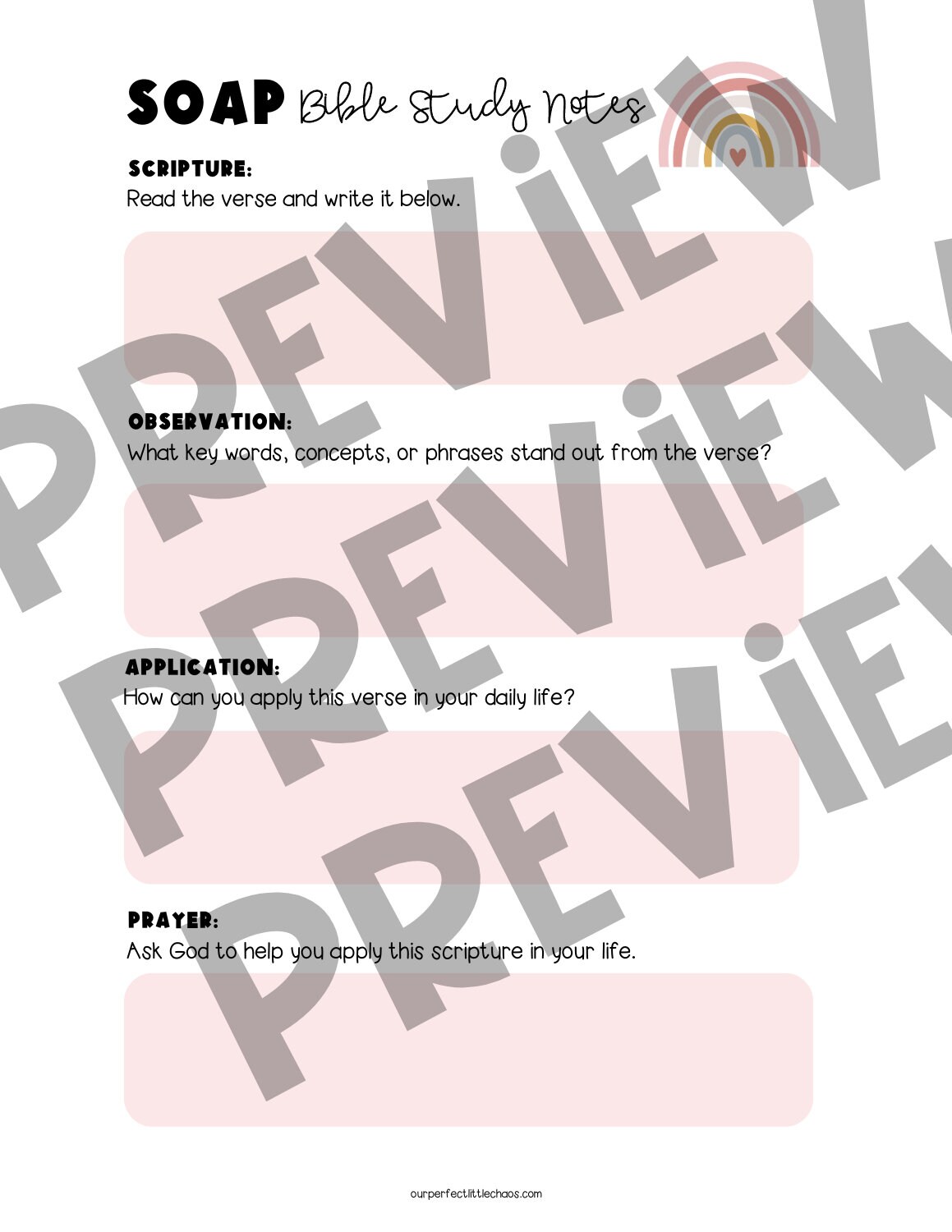 SOAP Bible Study Notes Pages | Women's Bible Study Printables | SOAP ...