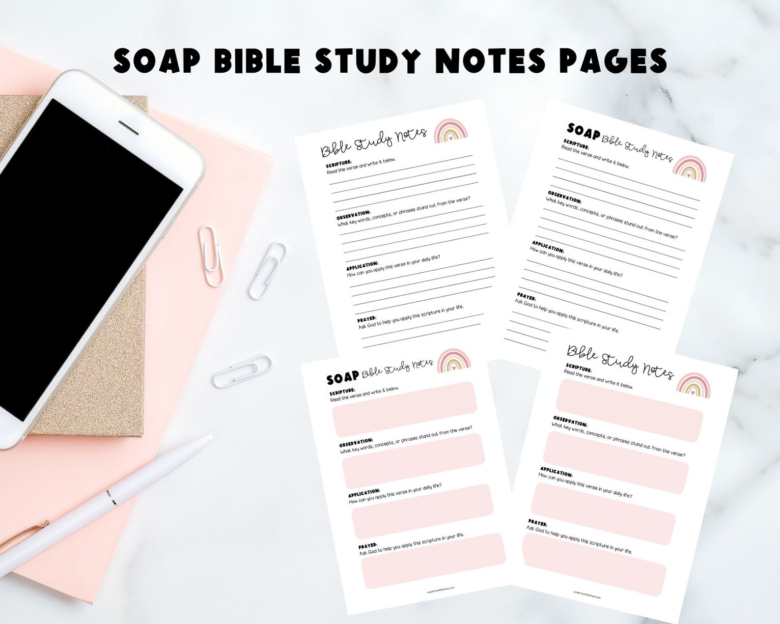 SOAP Bible Study Notes Pages | Women's Bible Study Printables | SOAP ...