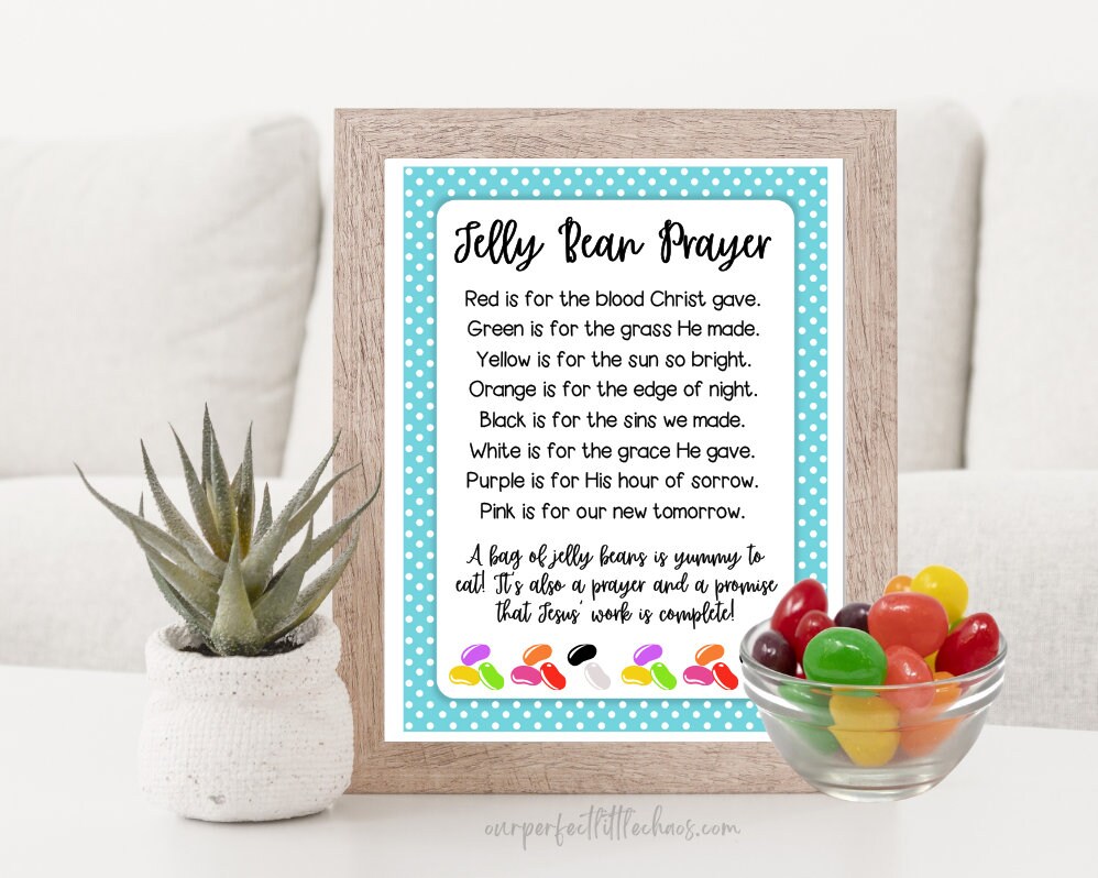 Jelly Bean Prayer Poem Cards for Kids Christian Easter Story Printable ...