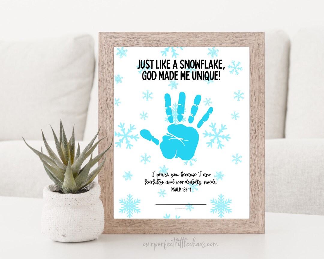 Snowflake Handprint Craft: Christian Sunday School Art (digital ...