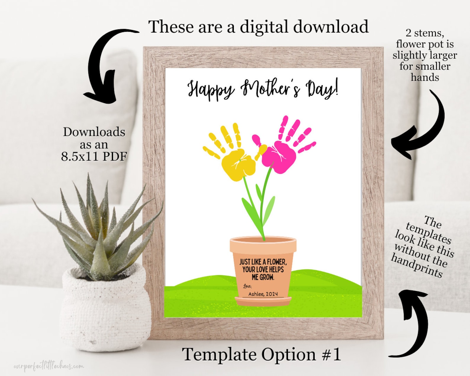 Mother's Day Flower Handprint Craft for Kids | Mothers Day Keepsake ...