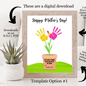 Mother's Day Flower Handprint Craft for Kids | Mothers Day Keepsake ...