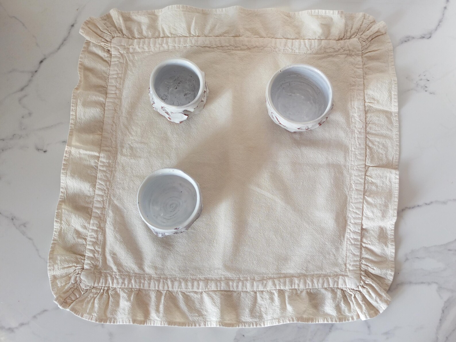 Wabi Sabi Set of Three Mini Sake Cups White Handmade Ceramic - Etsy