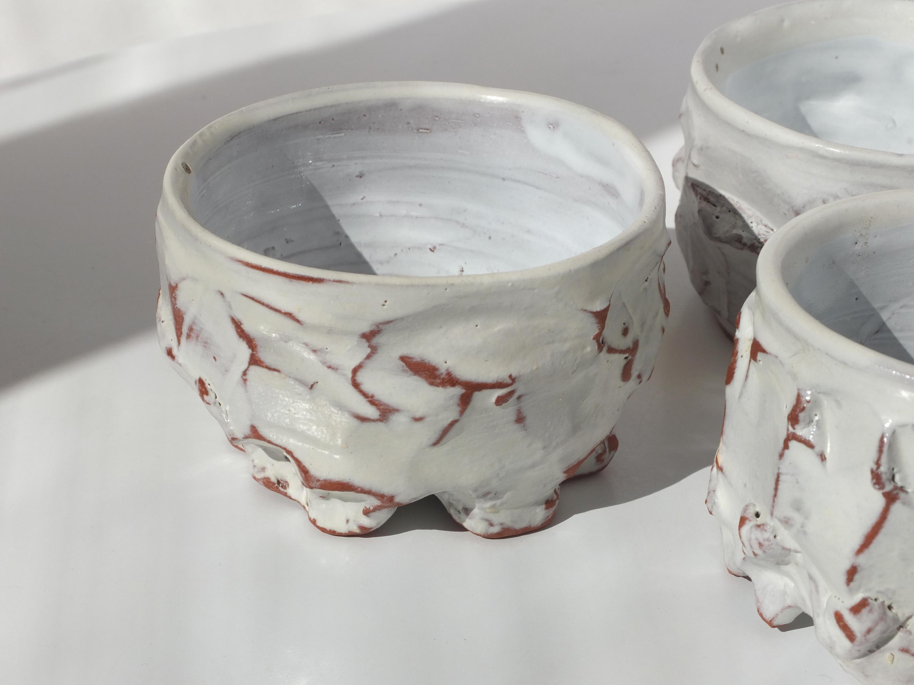 Wabi Sabi Set of Three Mini Sake Cups White Handmade Ceramic - Etsy