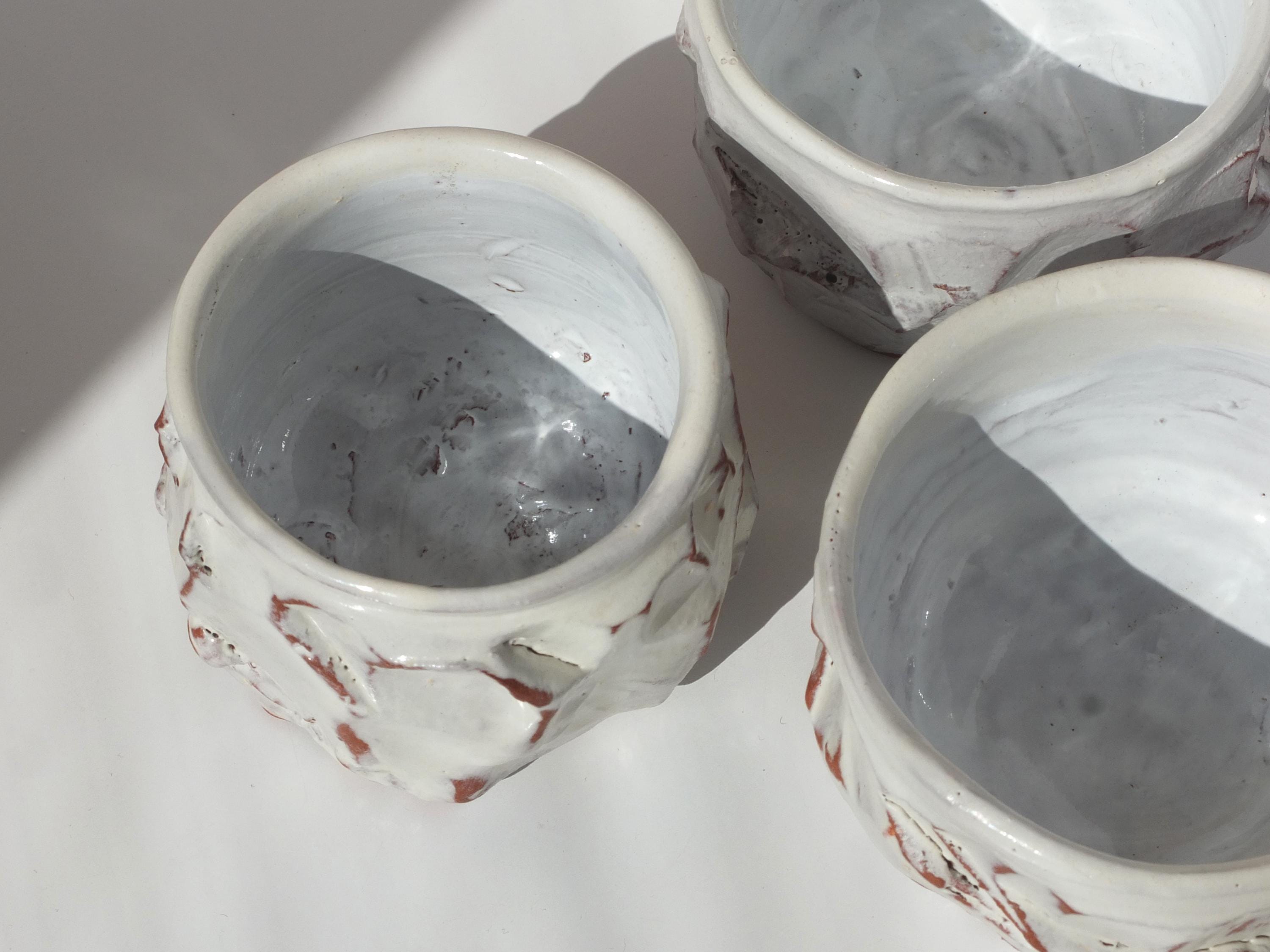 Wabi Sabi Set of Three Mini Sake Cups White Handmade Ceramic - Etsy