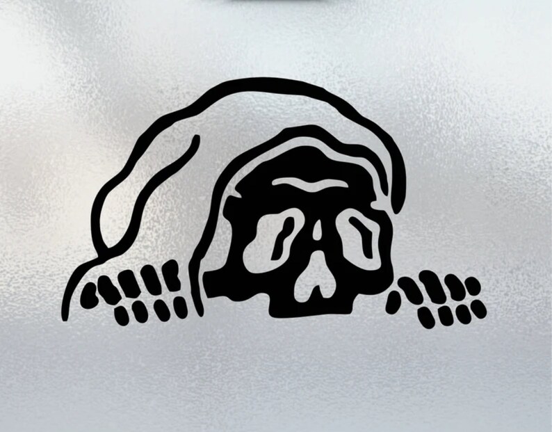 Grim Reaper Mirror Peeker - Car Accessories - Decals - - Etsy