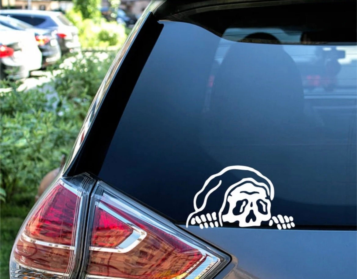 Grim Reaper Mirror Peeker - Car Accessories - Decals - - Etsy