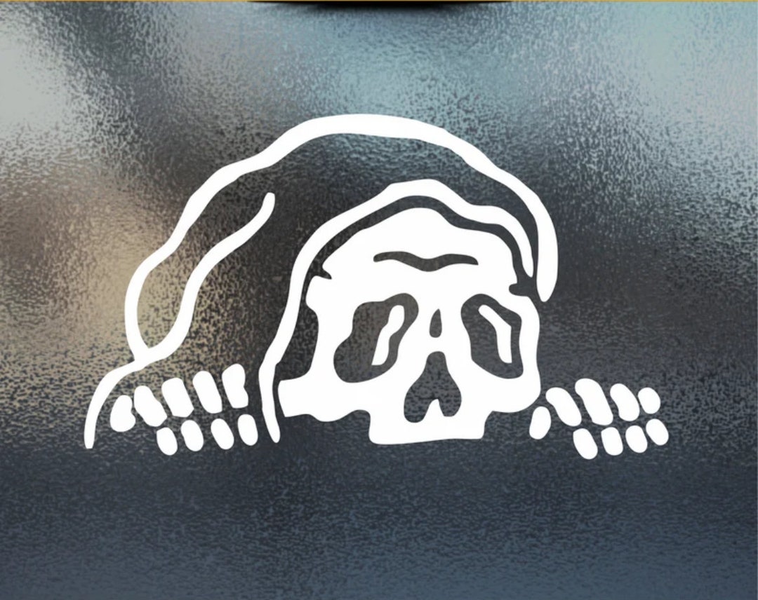 Grim Reaper Mirror Peeker - Car Accessories - Decals - - Etsy