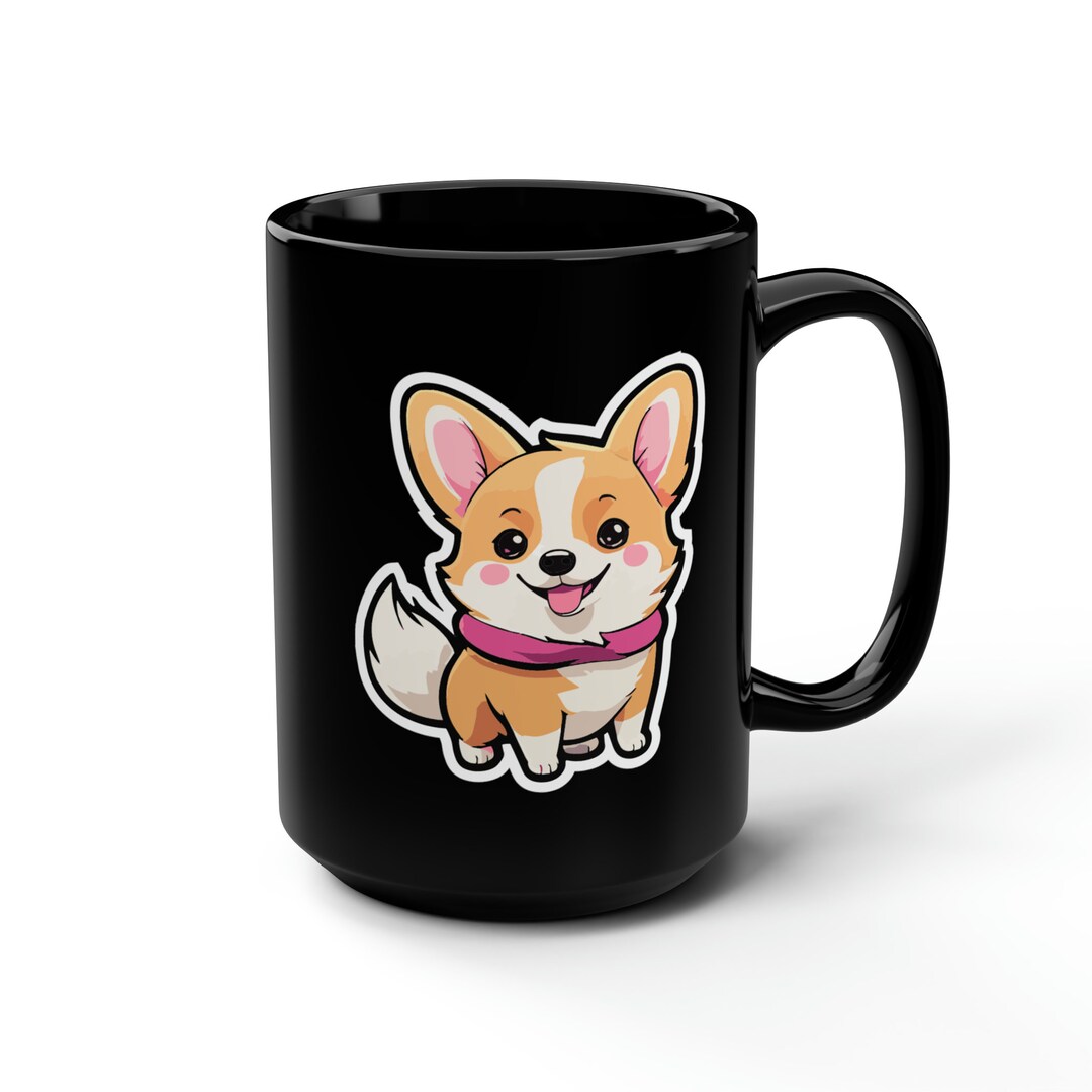 Corgi Art Mug Cute Corgi Mug Kawaii Corgi Mug - Etsy