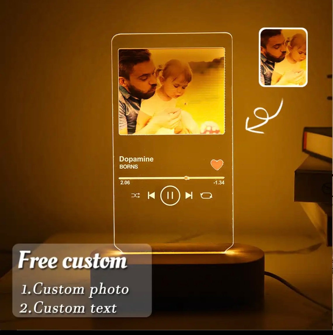 Personalized 3D Photo Lamp Custom Photo and Text Customized Anniversary ...