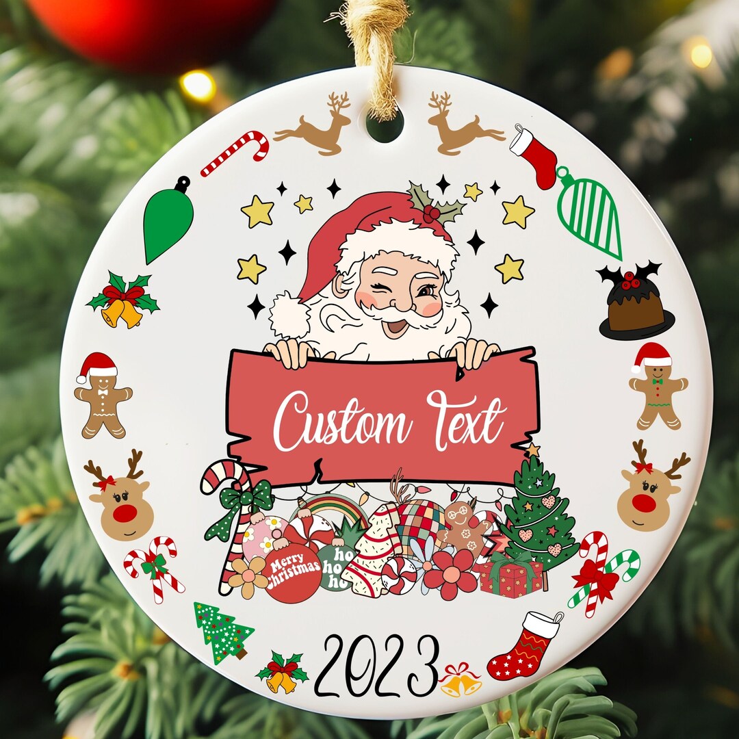 Custom Santa Ornament - Custom Name Christmas Ornament Gift - Santa ...
