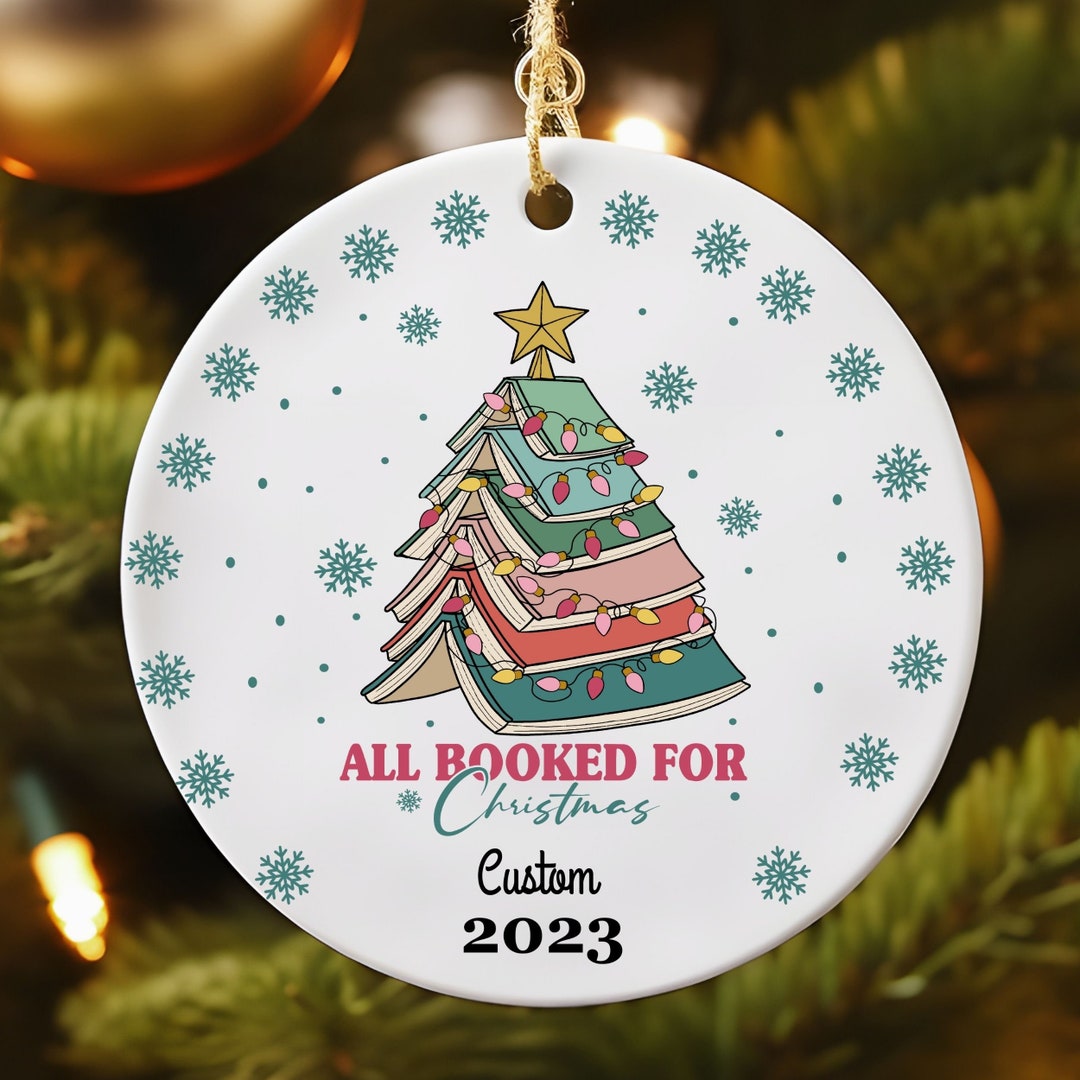 Personalized Book Lover Ornament - Christmas Book Tree Ornament - Gift ...