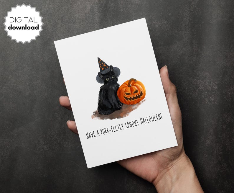 Printable Halloween Card Set: 6 Fun Designs (digital Download) - Etsy