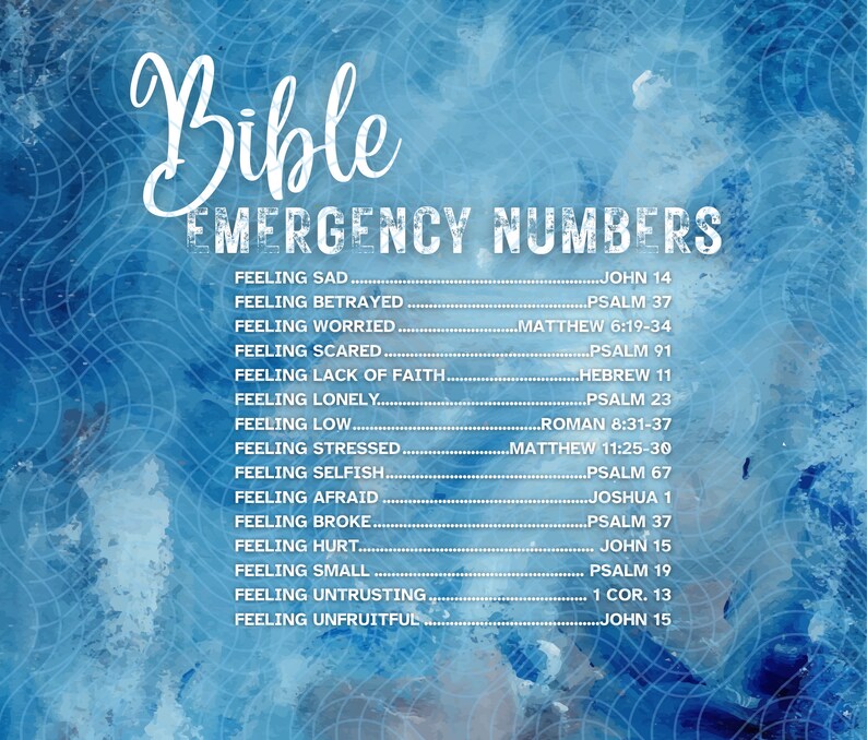Bible Verse Emergency Number PNG Design for 20oz Skinny Tumbler - Etsy