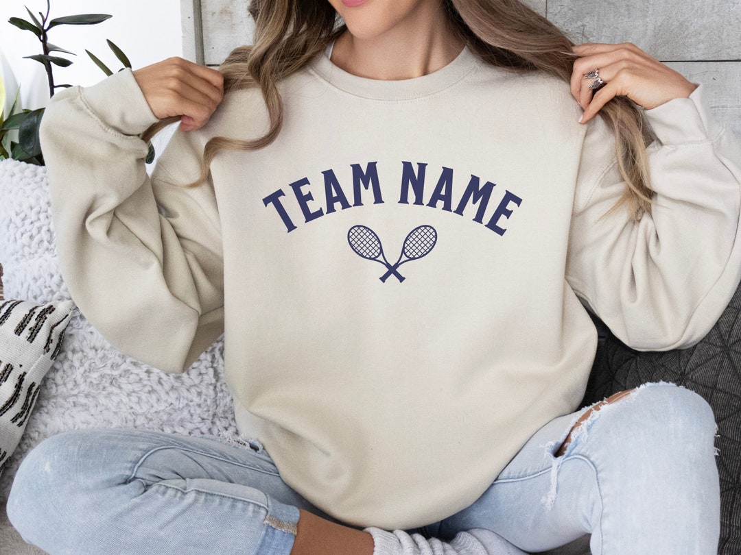 Personalized Tennis Team Sweatshirt for Women, Custom Team Name Doubles ...