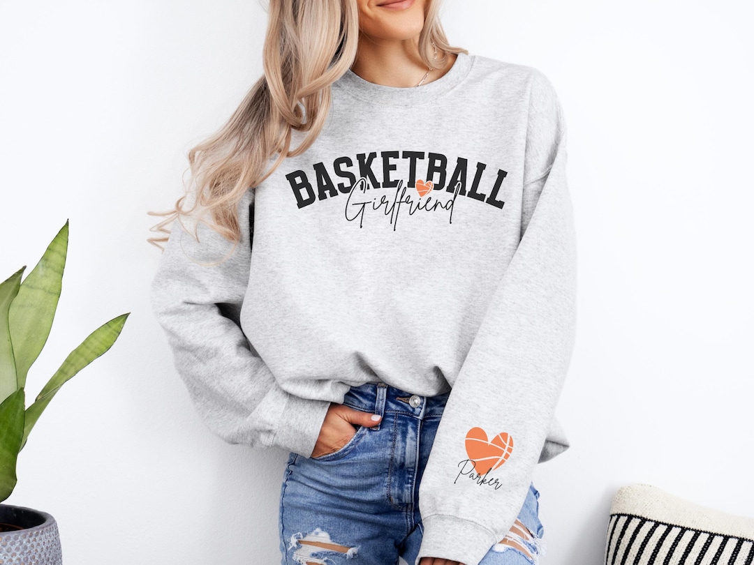 Basketball Girlfriend Sweatshirt Personalized Basketball Heart Crewneck ...