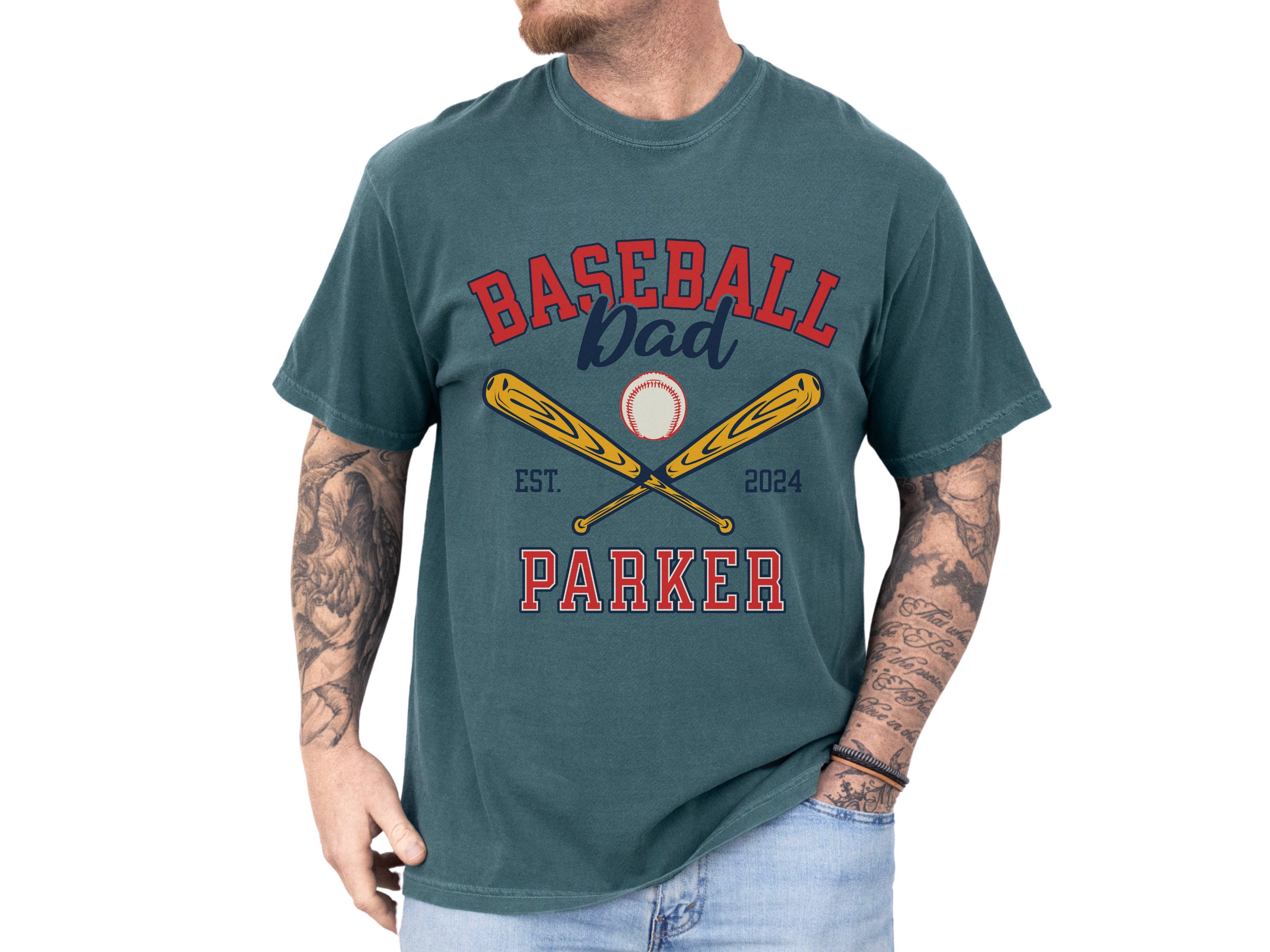 Custom Baseball Dad Shirt With Name, Personalized Baseball Dad T Shirt ...
