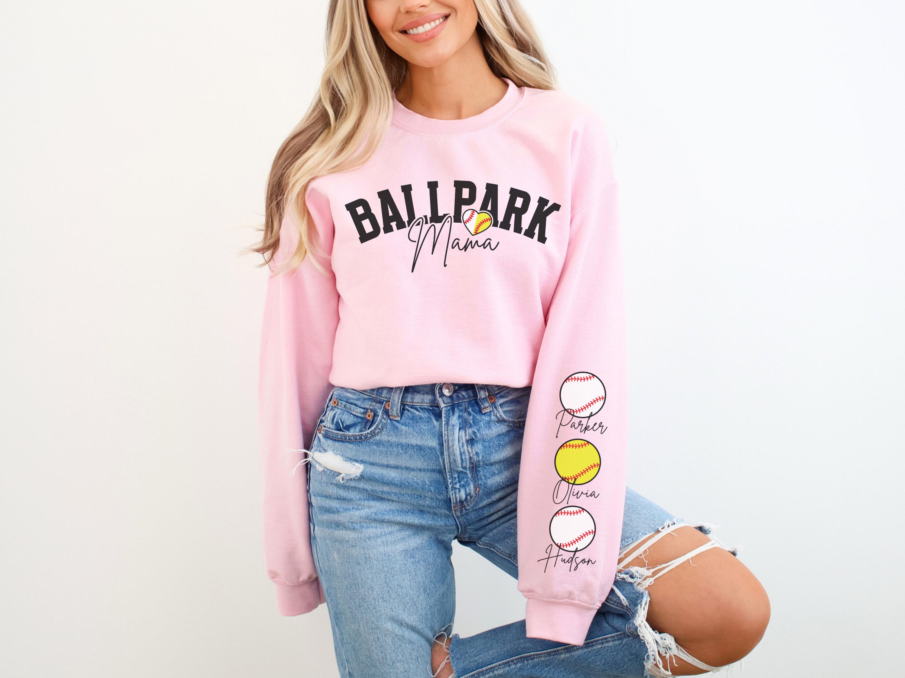 Softball Baseball Mom Sweatshirt Name on Sleeve Custom Baseball ...