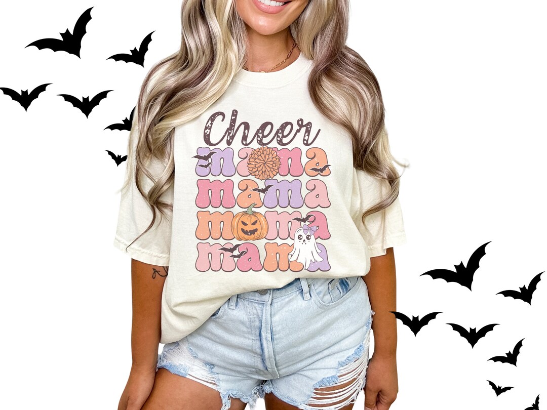 Halloween Cheer Mama Shirt, Autumn Cheer Mom Tshirt, Spooky Mama Tee ...
