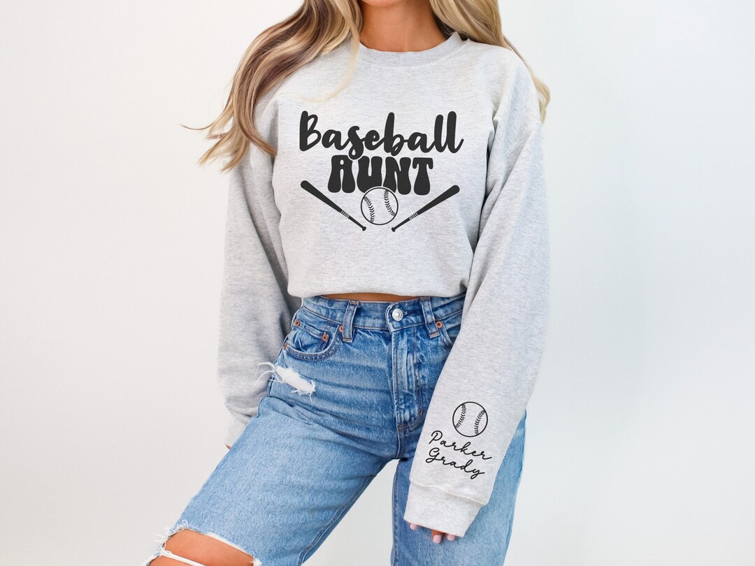 Custom Baseball Aunt Sweatshirt, Personalized Baseball Aunt Shirt With ...