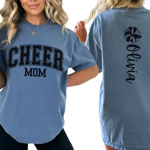 Custom Cheer Mom Shirt With Name, Personalized Cheer Mama Tshirt ...