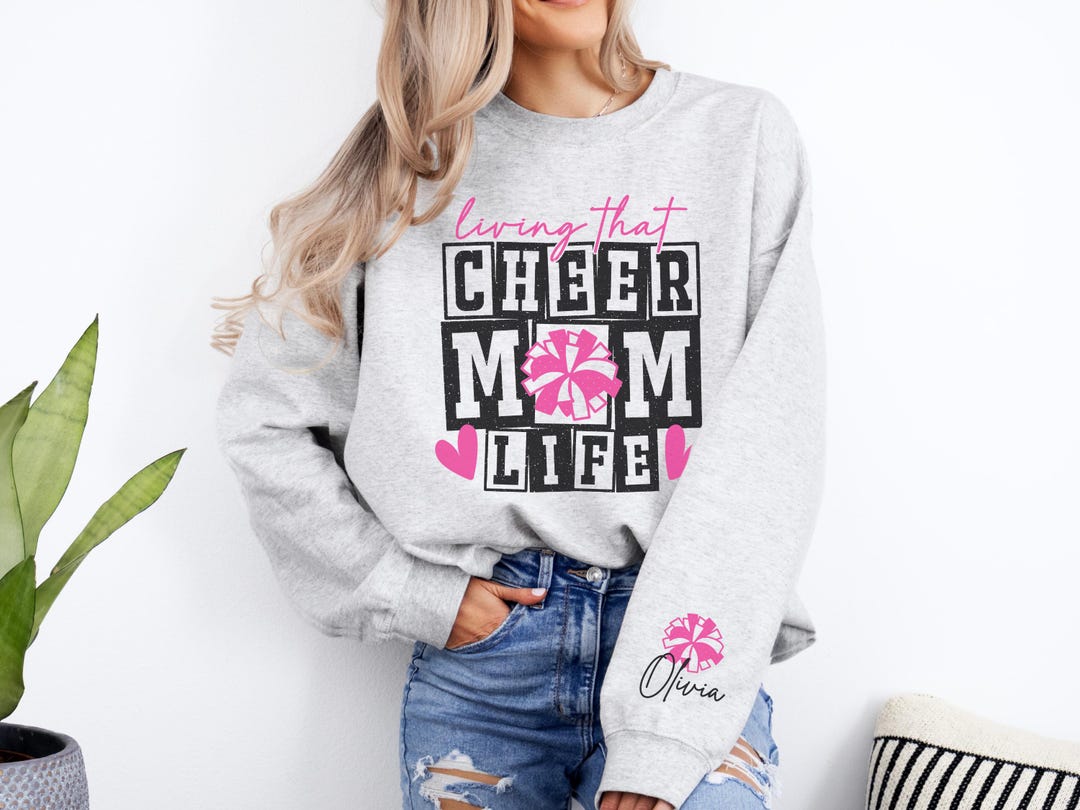 Custom Cheer Mom Sweatshirt Cheer Mom Sweater Cheer Mom Life Cheer Mom ...