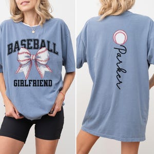 Baseball Girlfriend Shirt Name on Back Personalized Baseball Shirt ...