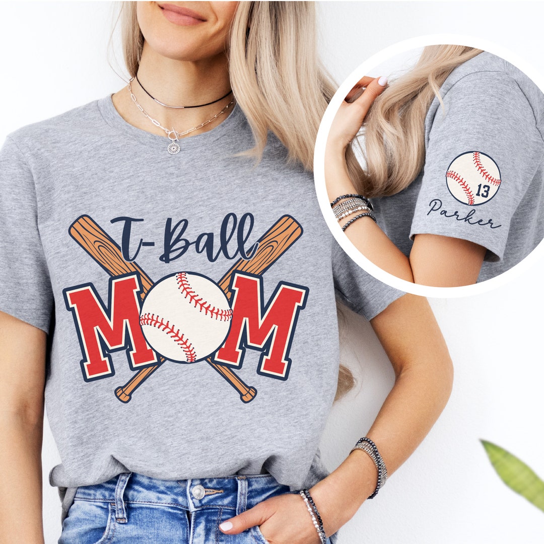 Custom Tball Mom Shirt With Name, Personalized Baseball Mom Shirt ...