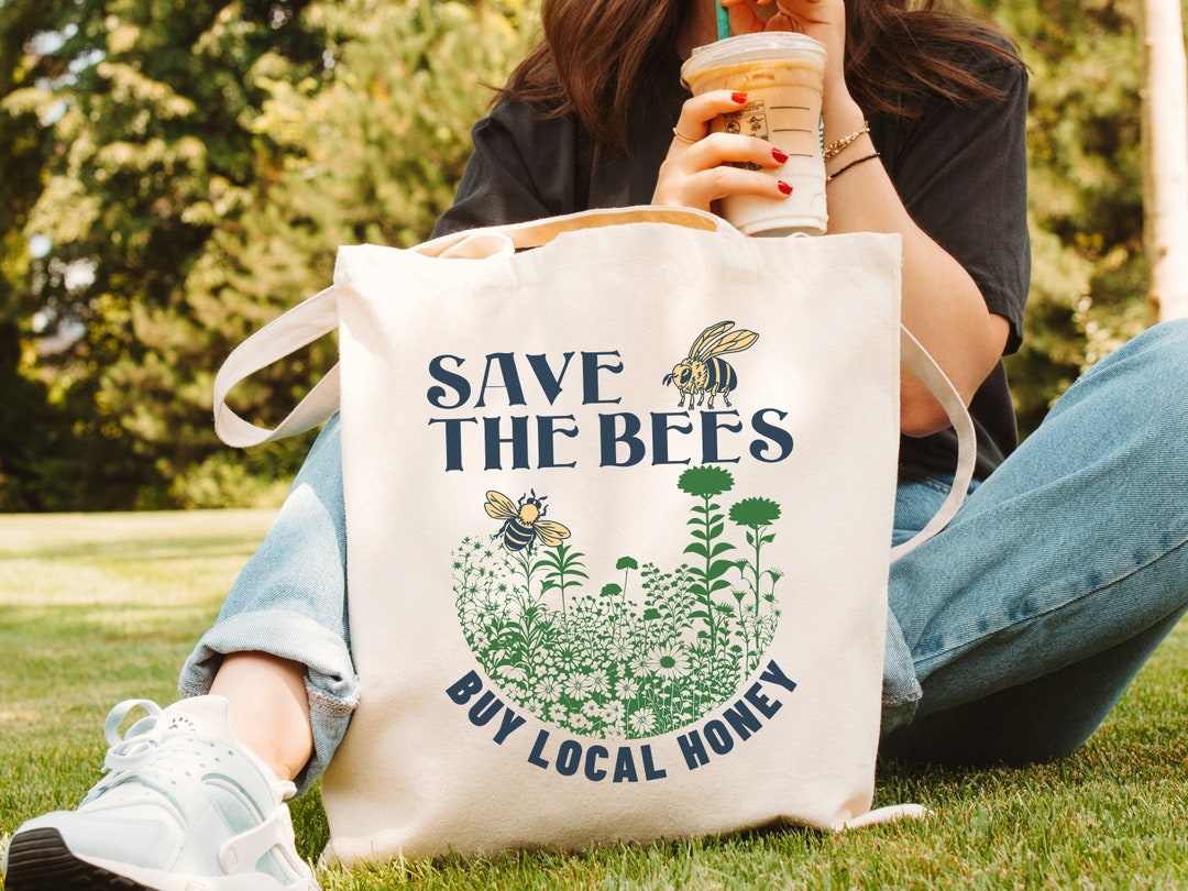 Save the Bees Tote Bag, Conservation Reusable Bag, Pollinators Tote ...