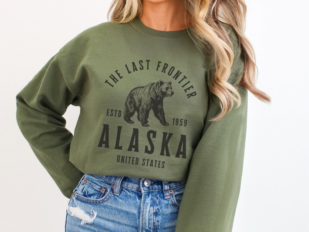 Alaska Grizzly Bear Sweatshirt, Alaska Sweatshirt, Alaska Cruise Shirt ...