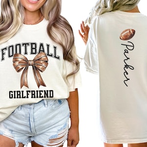 Custom Football Girlfriend Shirt With Name, Personalized Football ...
