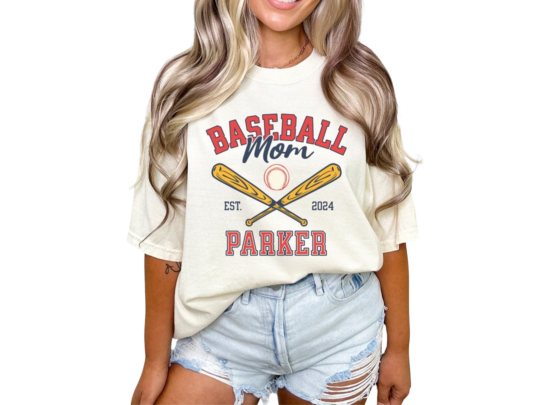 Custom Baseball Mom Shirt With Name, Personalized Baseball Mama Shirt ...