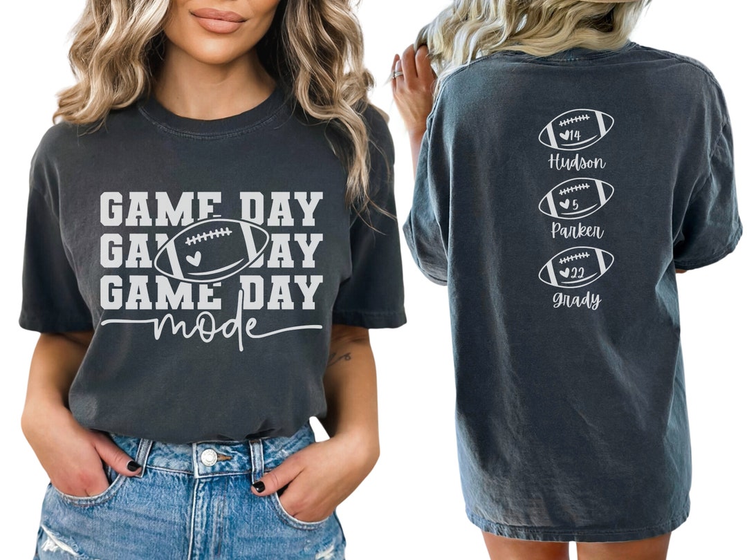 Custom Game Day Football Shirt With Player Names and Numbers, Football ...