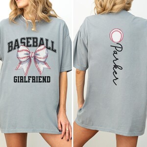 Baseball Girlfriend Shirt Name on Back Personalized Baseball Shirt ...