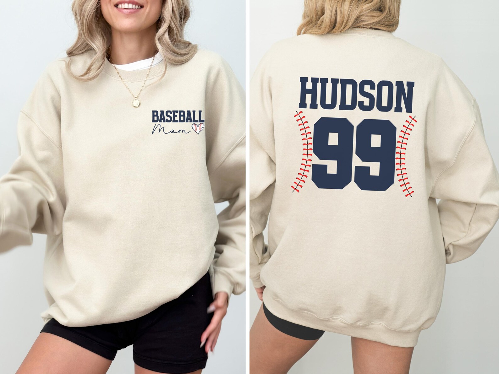 Baseball Mom Sweatshirt Baseball Mama Sweatshirt Name on Sleeve Custom ...
