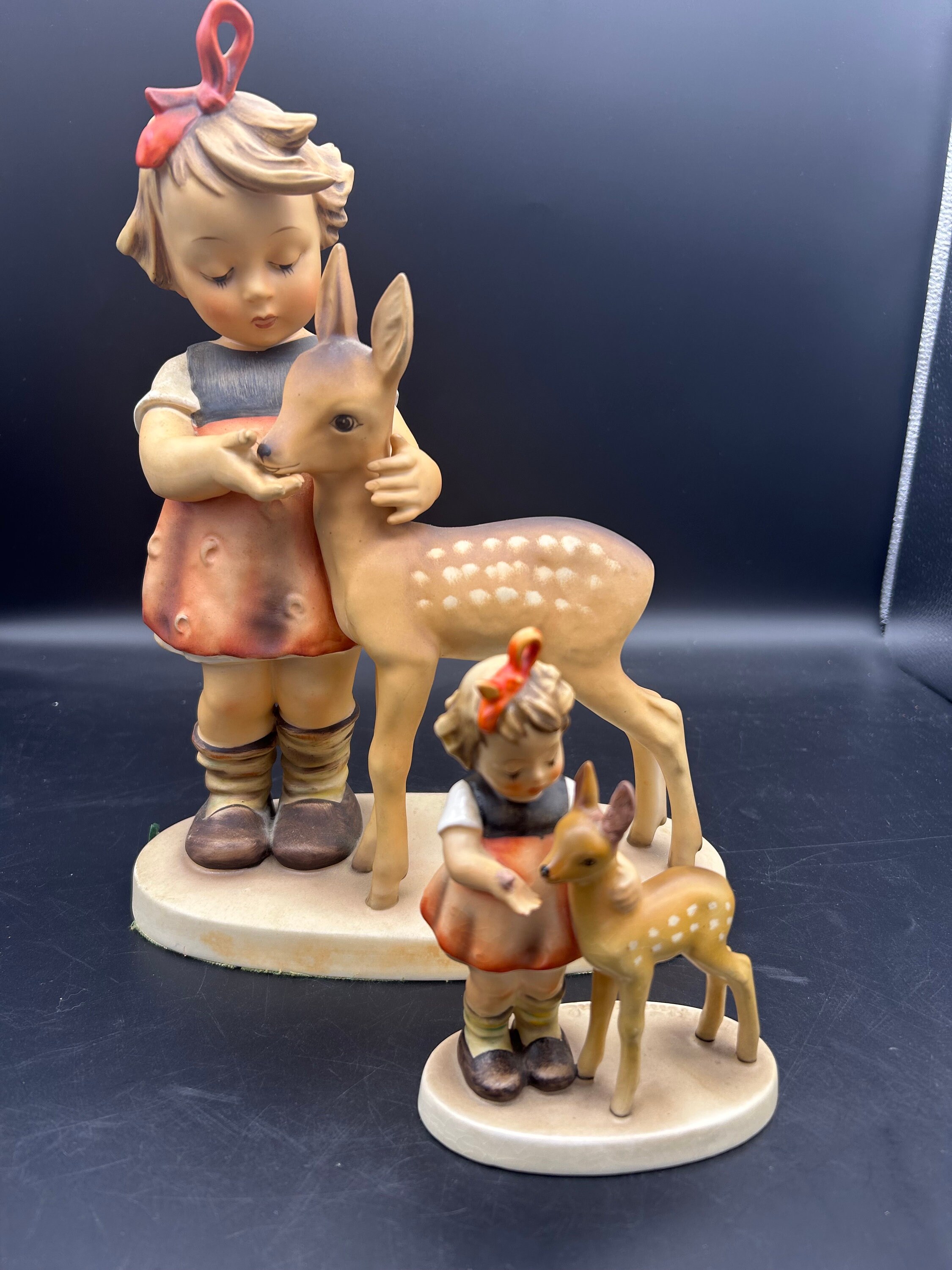 Goebel Hummel Girl With Deer Figurine #136/V - Friends - 11" Tall - Etsy