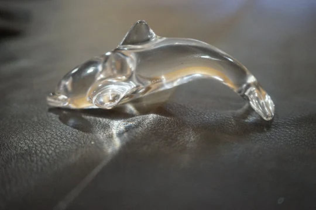 Daum Crystal Dolphin Etched Made in France - Etsy