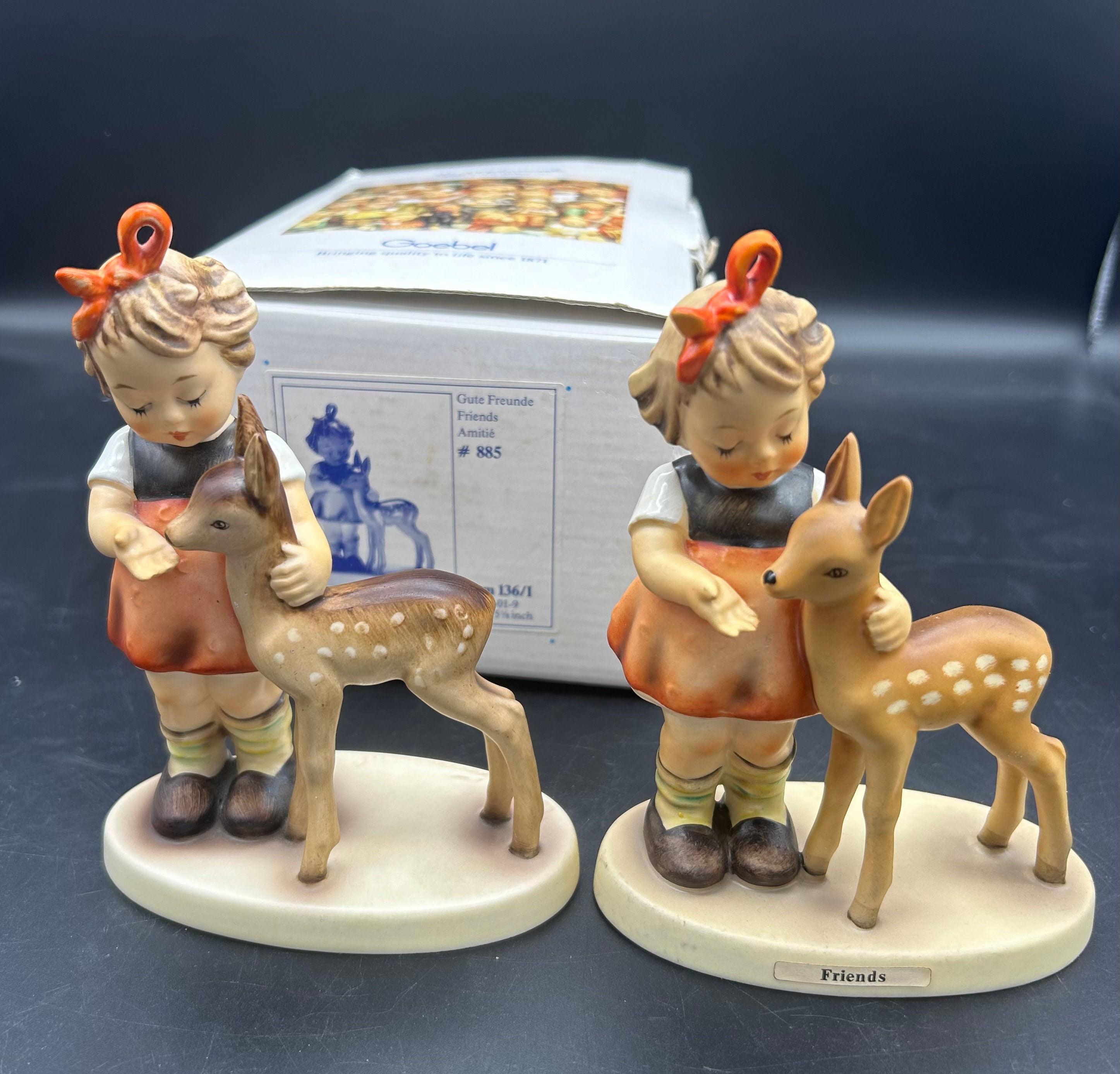 Vintage Goebel Hummel friends Girl With Deer Figurine 136/1 TMK-5, Goebel Hummel West Germany ...