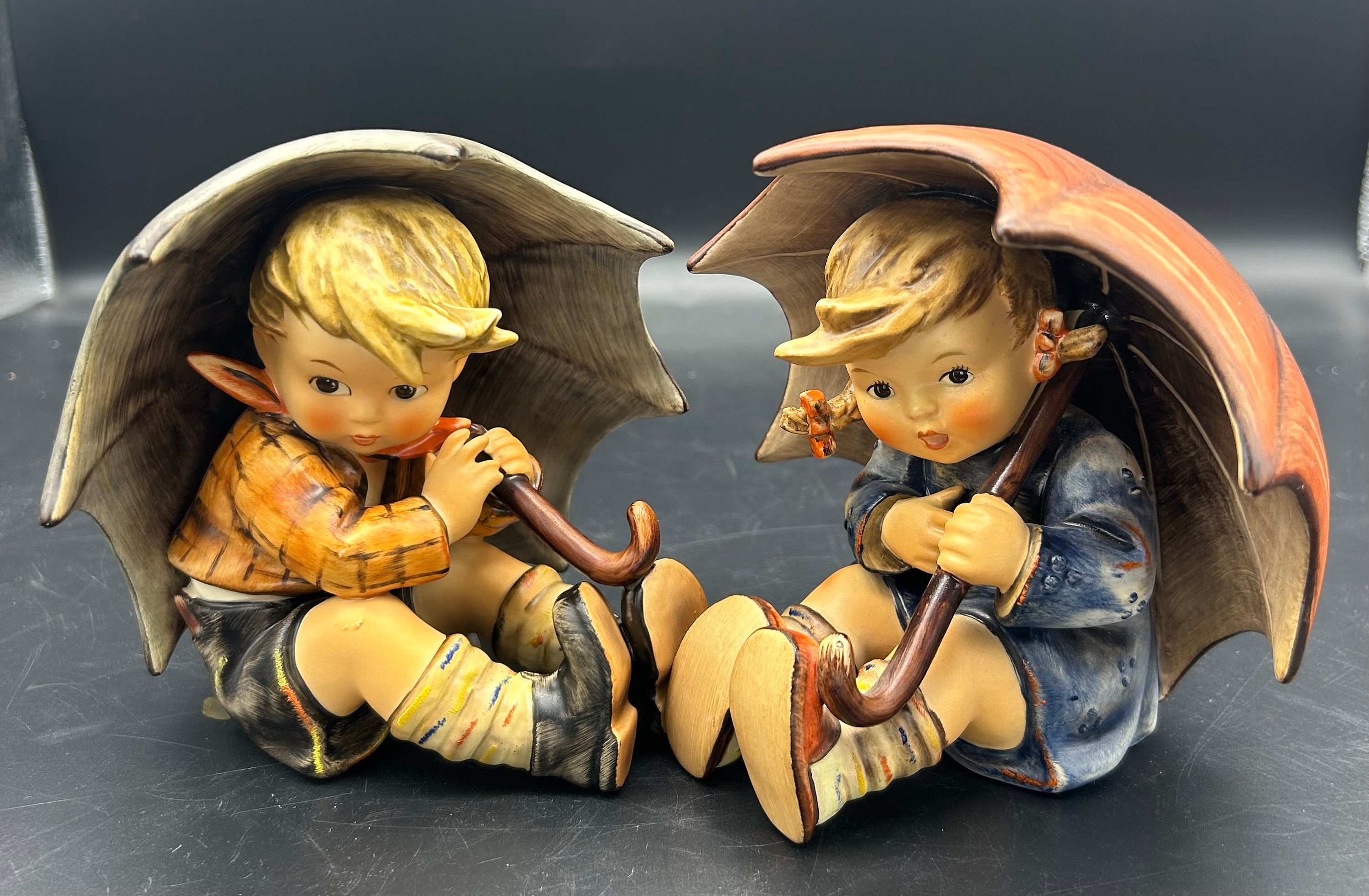 Goebel Matching Pair Figurine Umbrella Boy 152/0 A & Girl 152/0 B MINT - Etsy