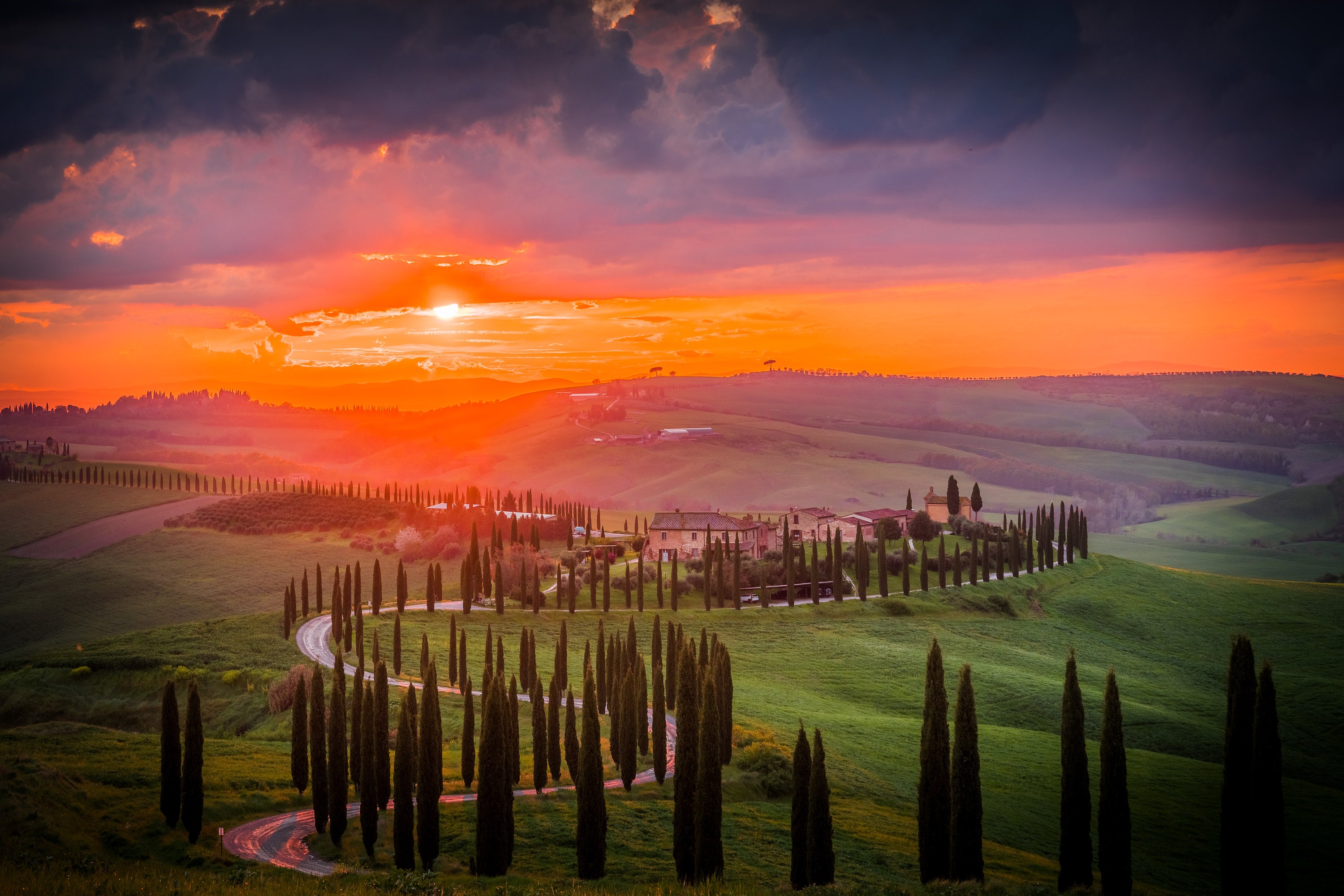 Radiant Tuscany Sunset, Landscape Wall Art,tuscany Countryside Photograph,sunset Print,paper ...