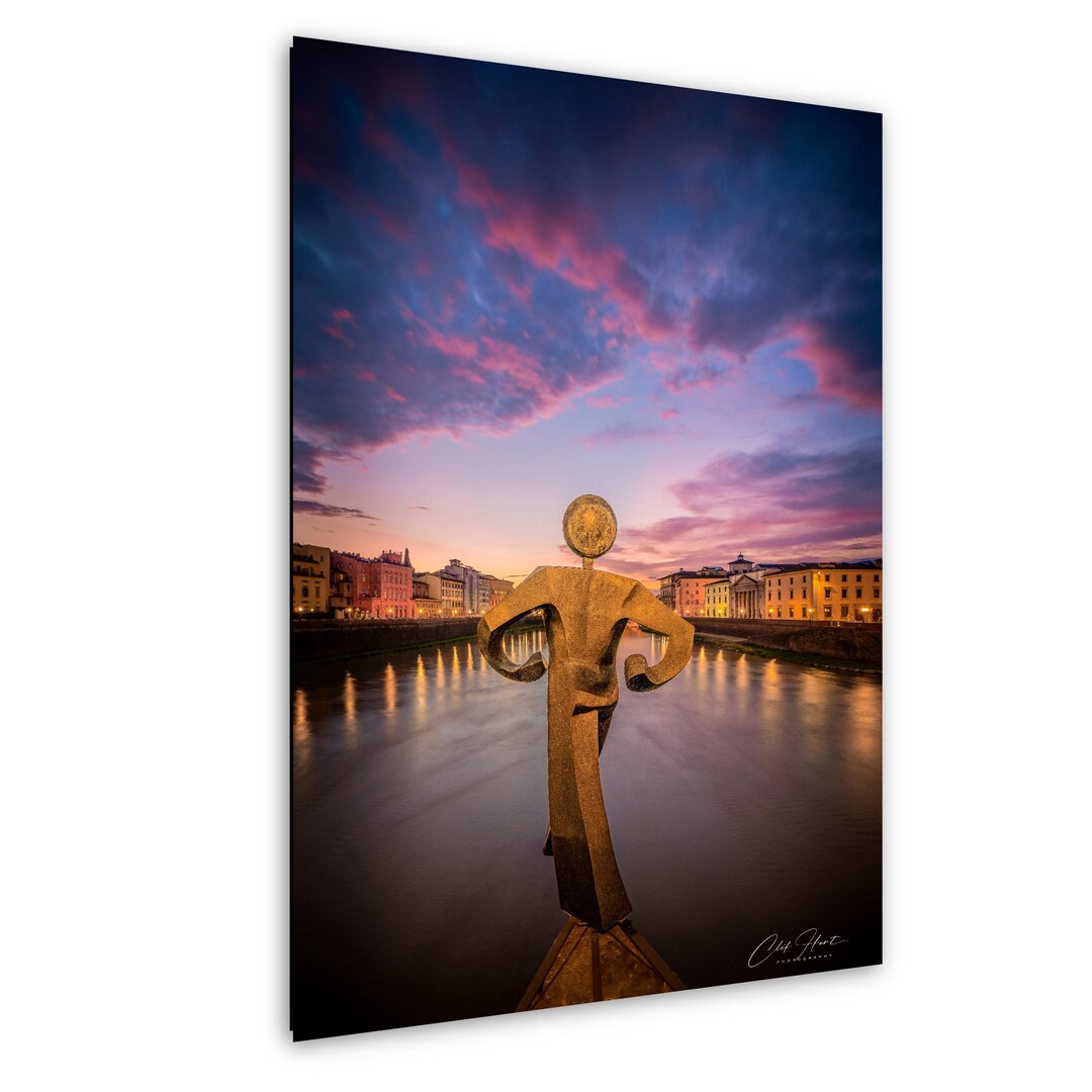 Florence Italy: the Common Man Sculpture, Ponte Alle Grazie Bridge ...