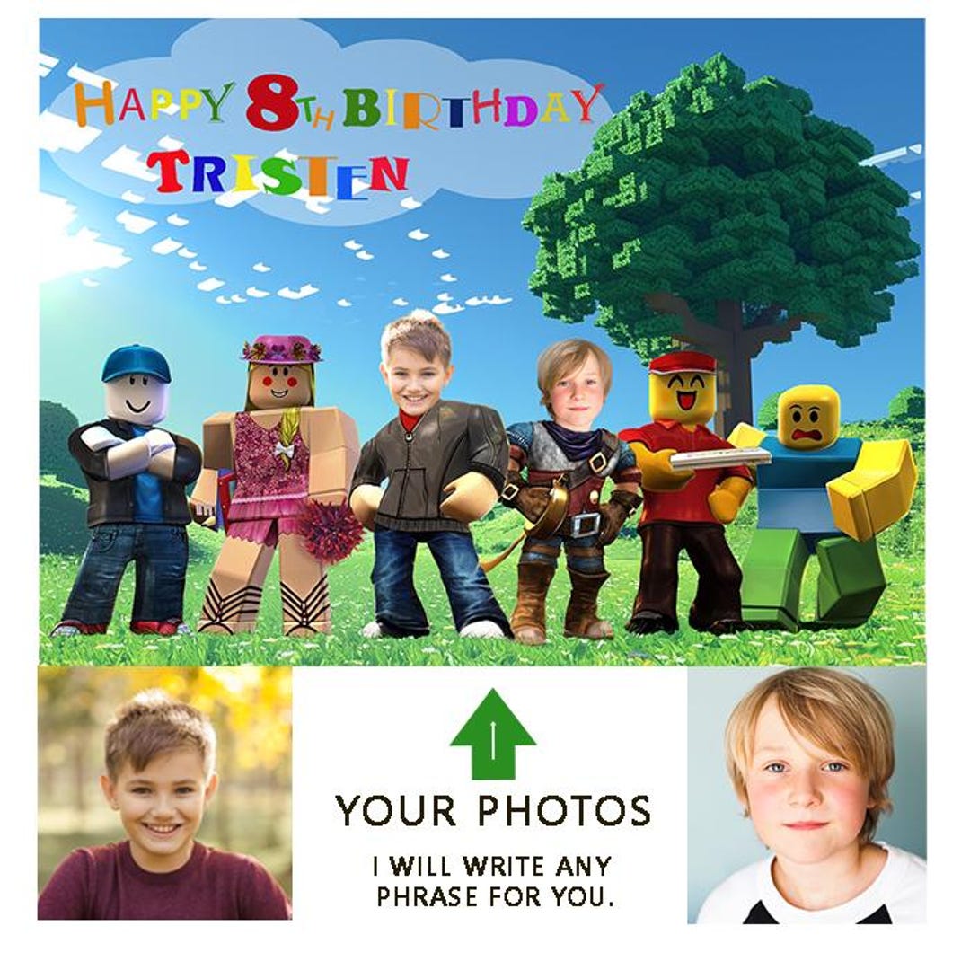 2 Child, Personalized Custom Roblox Portrait Caricature,painting From ...