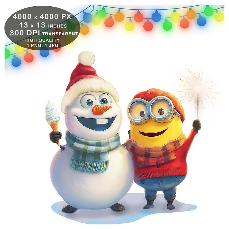 Clipart Bundle Funny Minions Christmas Digital Png,set Minion,santa ...