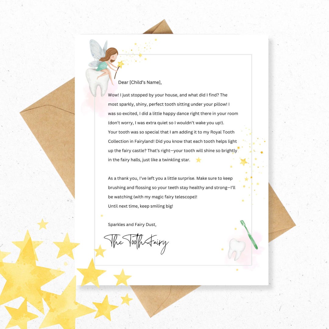 Tooth Fairy Letter, Editable Canva Template, Personalized Letter From ...