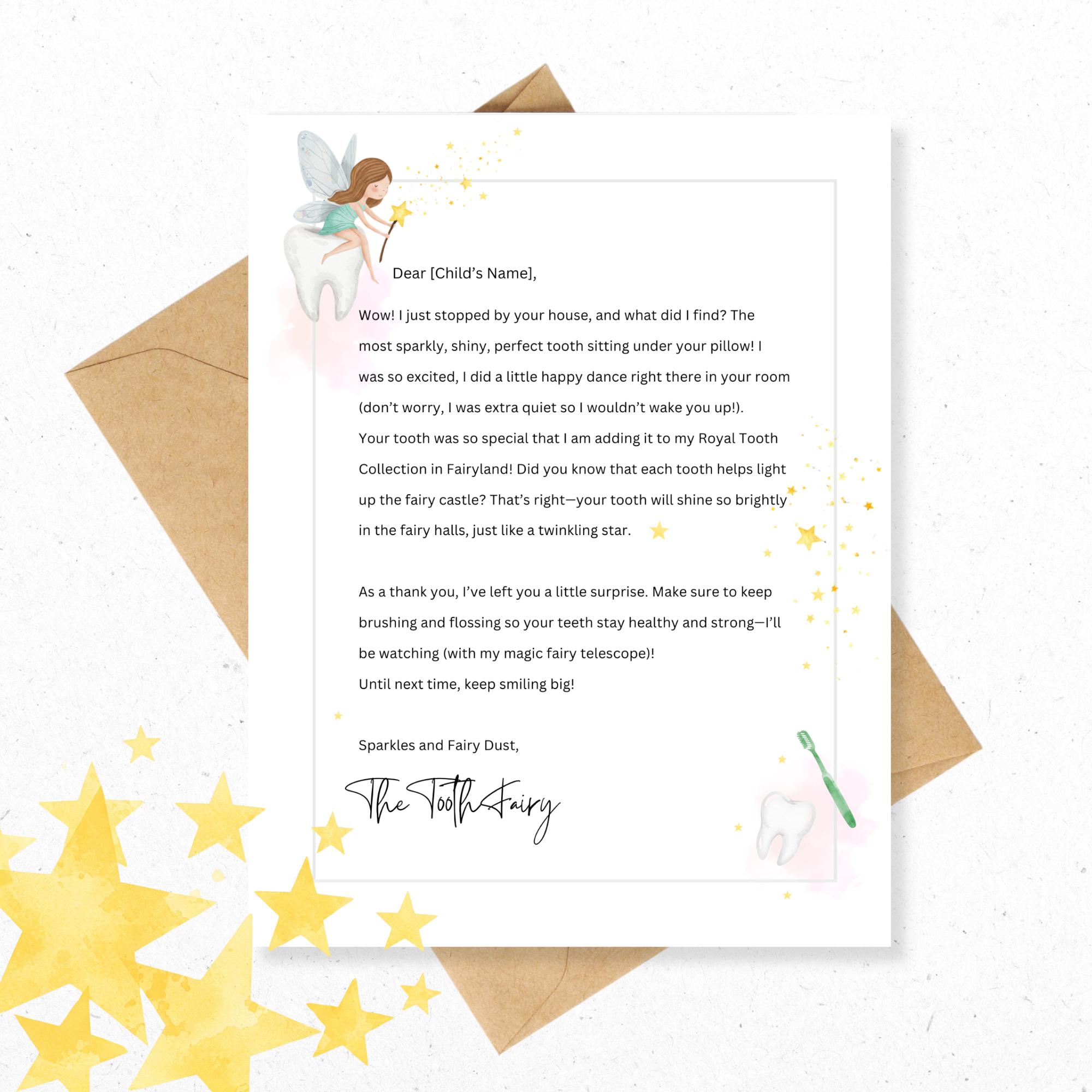 Tooth Fairy Letter, Editable Canva Template, Personalized Letter From ...