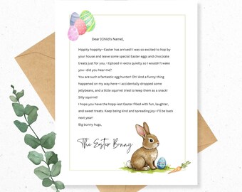 EDITABLE Letter From Easter Bunny, Printable Easter Bunny Letter ...